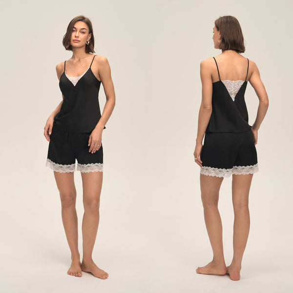 Lace-Panel Solid-Color Sexy Jumpsuit With Suspender Shorts – Chic Puree